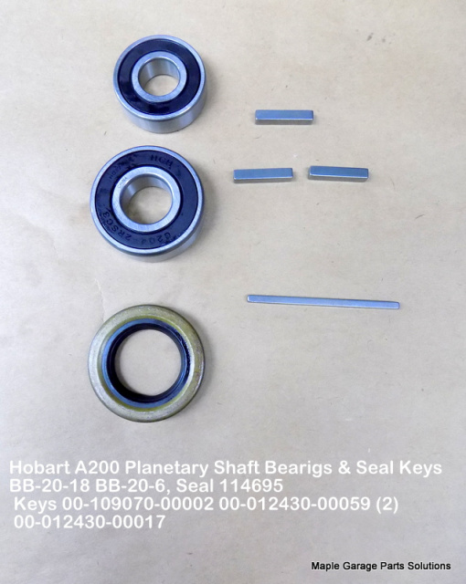 Hobart A200 Planetary Shaft Bearings & Seal, Keys BB-20-18 BB-20-6 ...