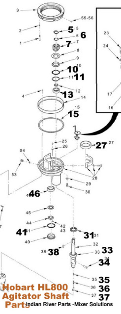 Hobart HL800 Agitator Shaft Parts
