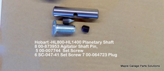 Hobart HL800-HL1400 8 00-873953 Agitator Shaft Pin, 5 00-007744 Set ...