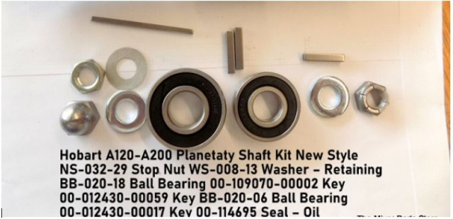 Hobart A120-A200 Planetary Shaft Kit New Style NS-032-29 Stop Nut WS ...